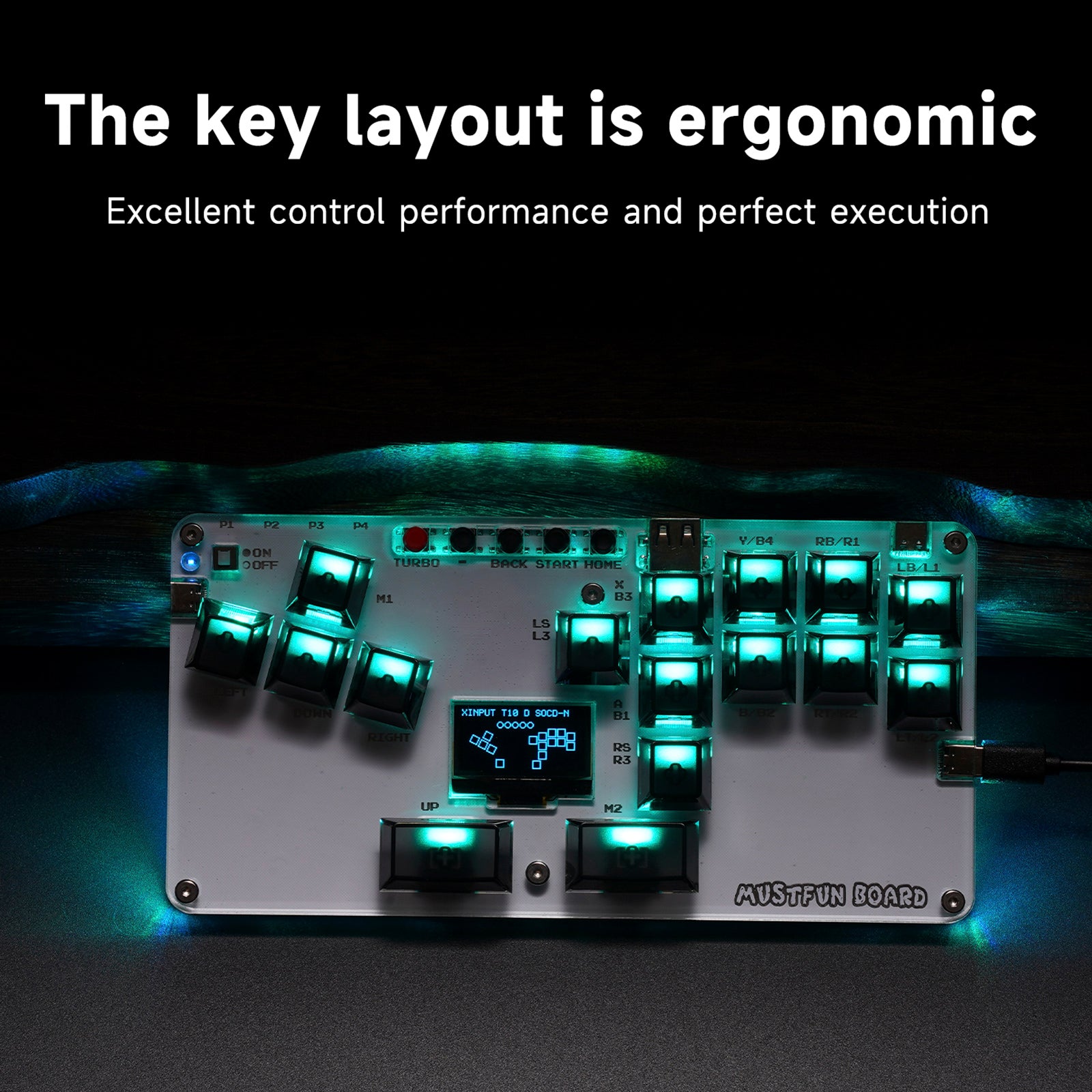 MustFun Hitbox Mini Stickless Controller For PC PS Switch And Other Ga