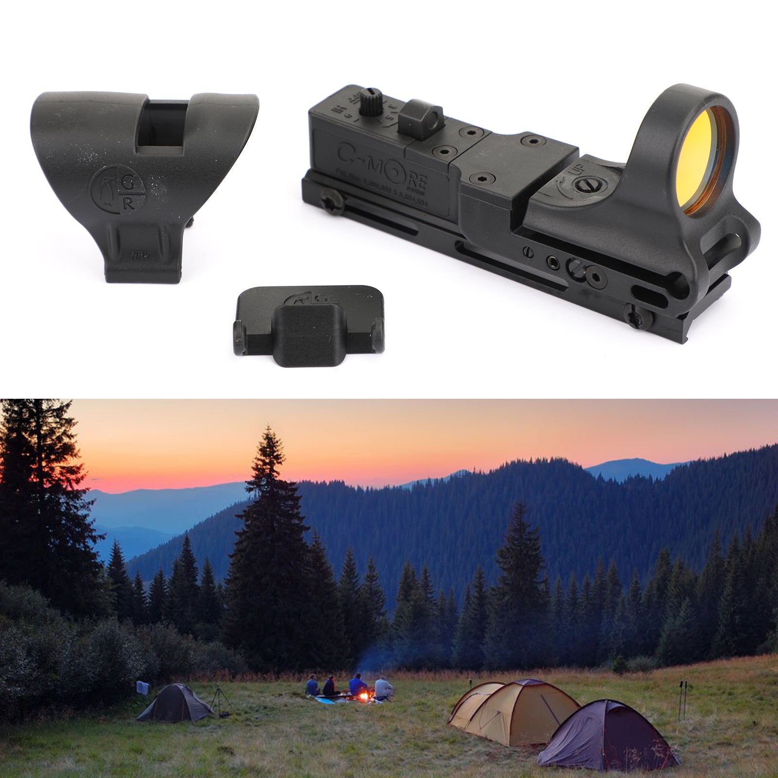 C-MORE Red Dot Reflex Sight Railway Tactical Scope Adjustable Optics ...