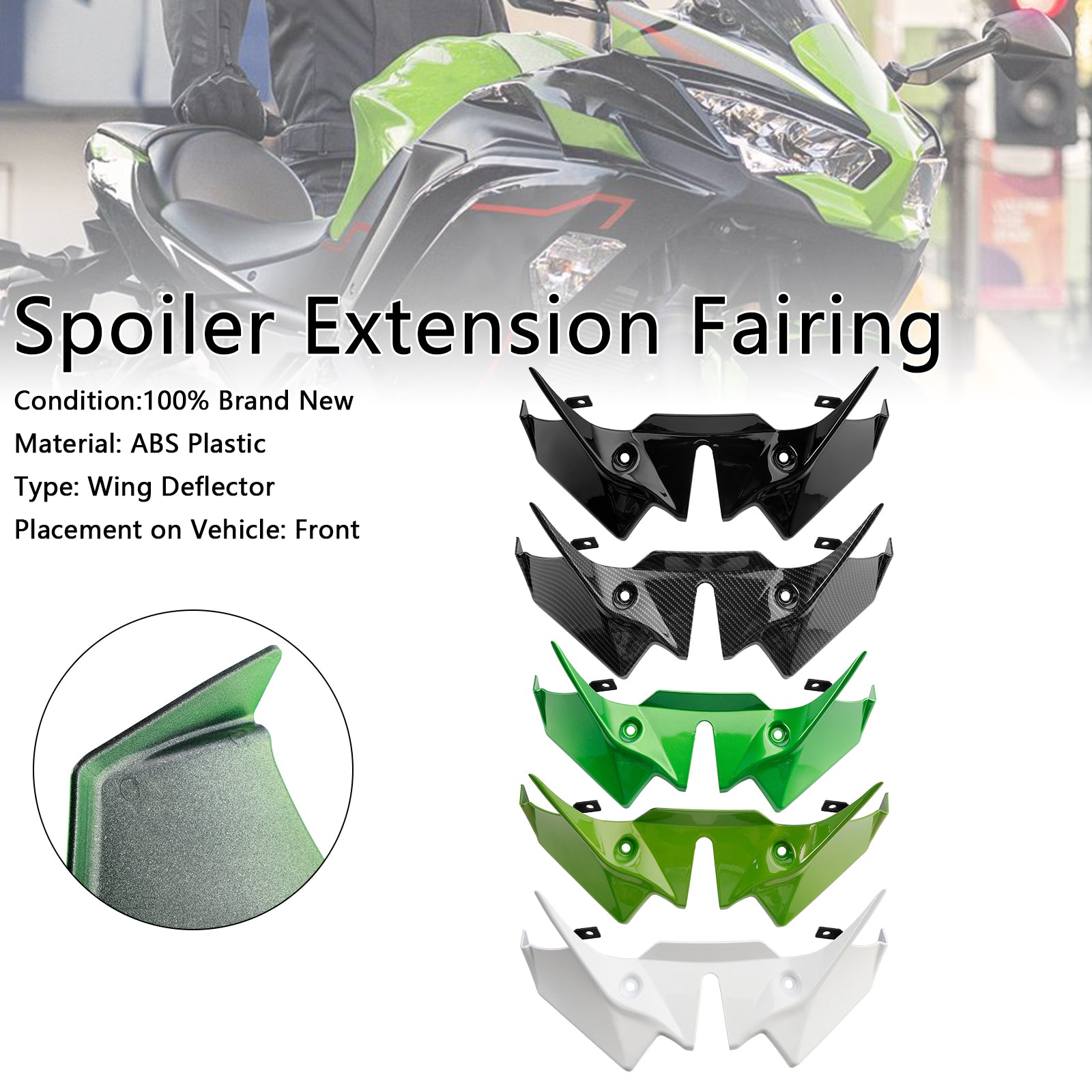 Front Downforce Spoiler Extension Fairing For Kawasaki Z650 2021-2024