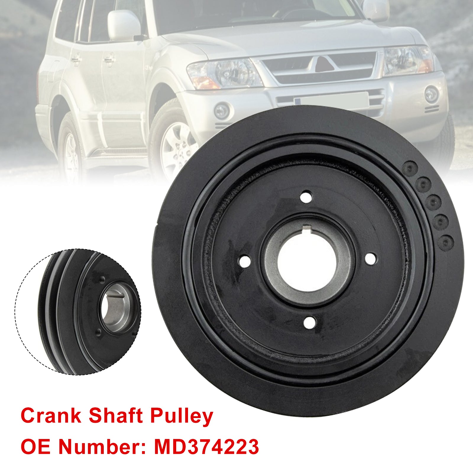 Crank Shaft Pulley MD374223 For Mitsubishi L200 Shogun Sport 2.5 TD 4D