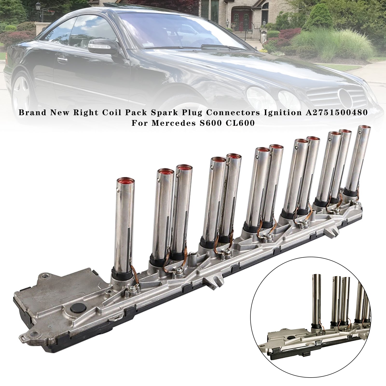 New Right Coil Pack Spark Plug Connectors Ignition A2751500480 For Mer