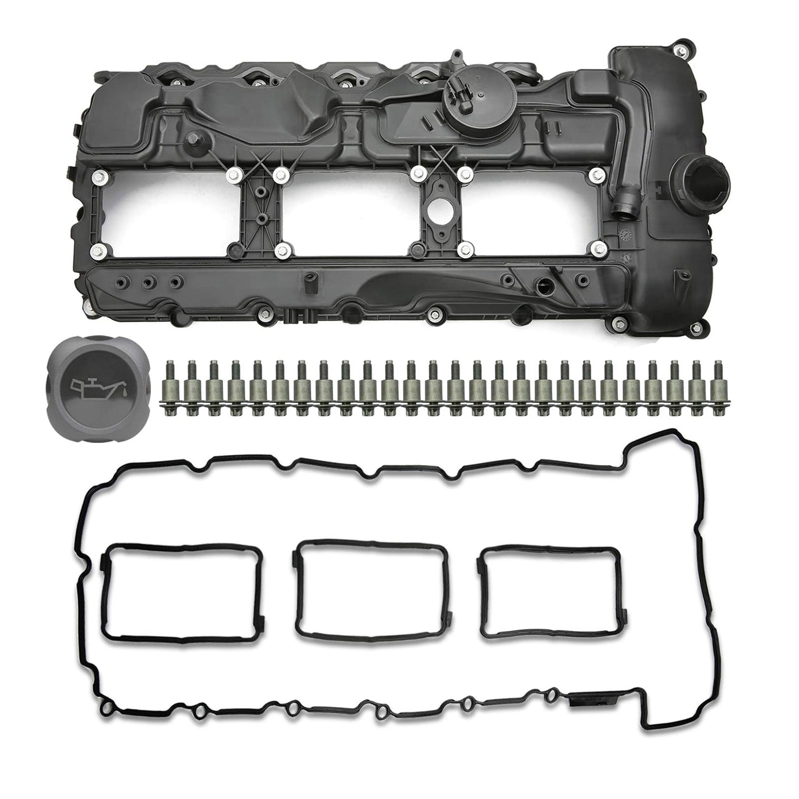 Valve Cover w/ Gasket+Cap 11127570292 For BMW N55 135i 335i 535i 640i
