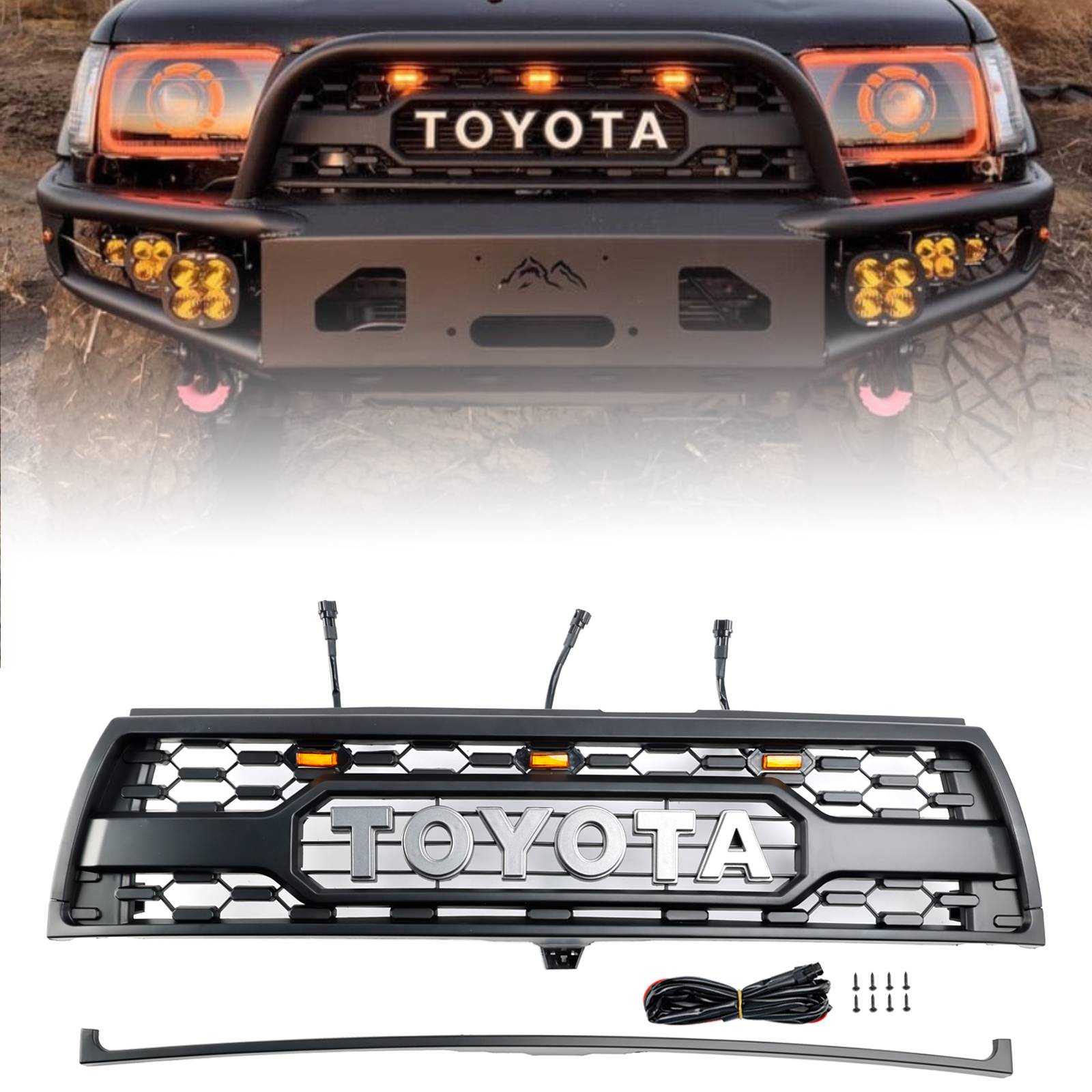 1996-2002 Toyota 4Runner Grill Front Grille With Light & Toyota Letter