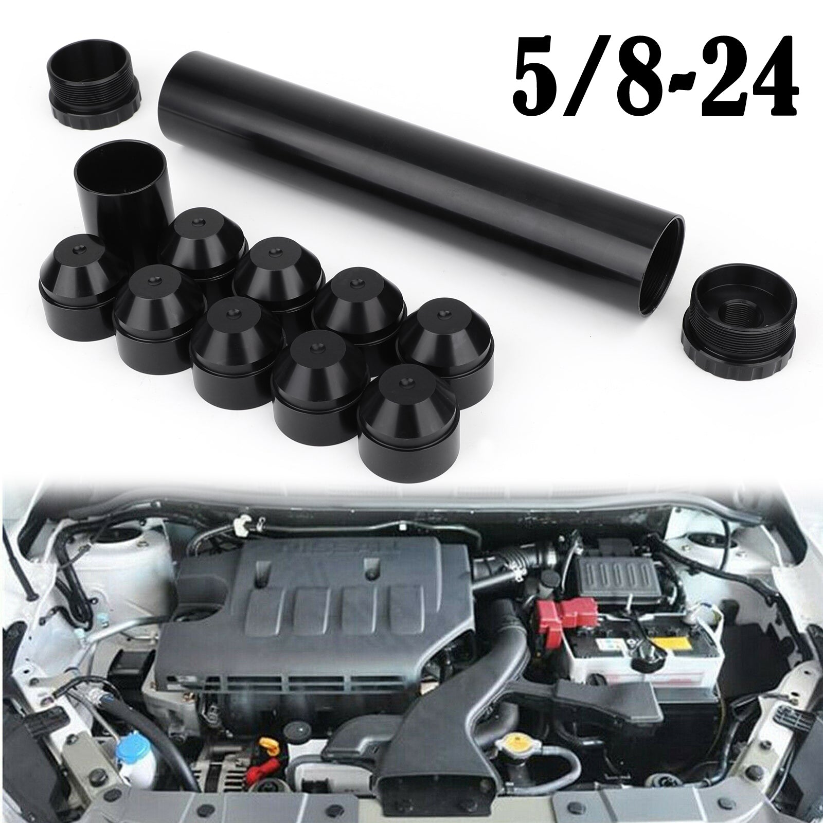 5/8x24,BLK Aluminum FUEL FILTER 1-3/4X10 NAPA 4003, WIX 24003 Only For