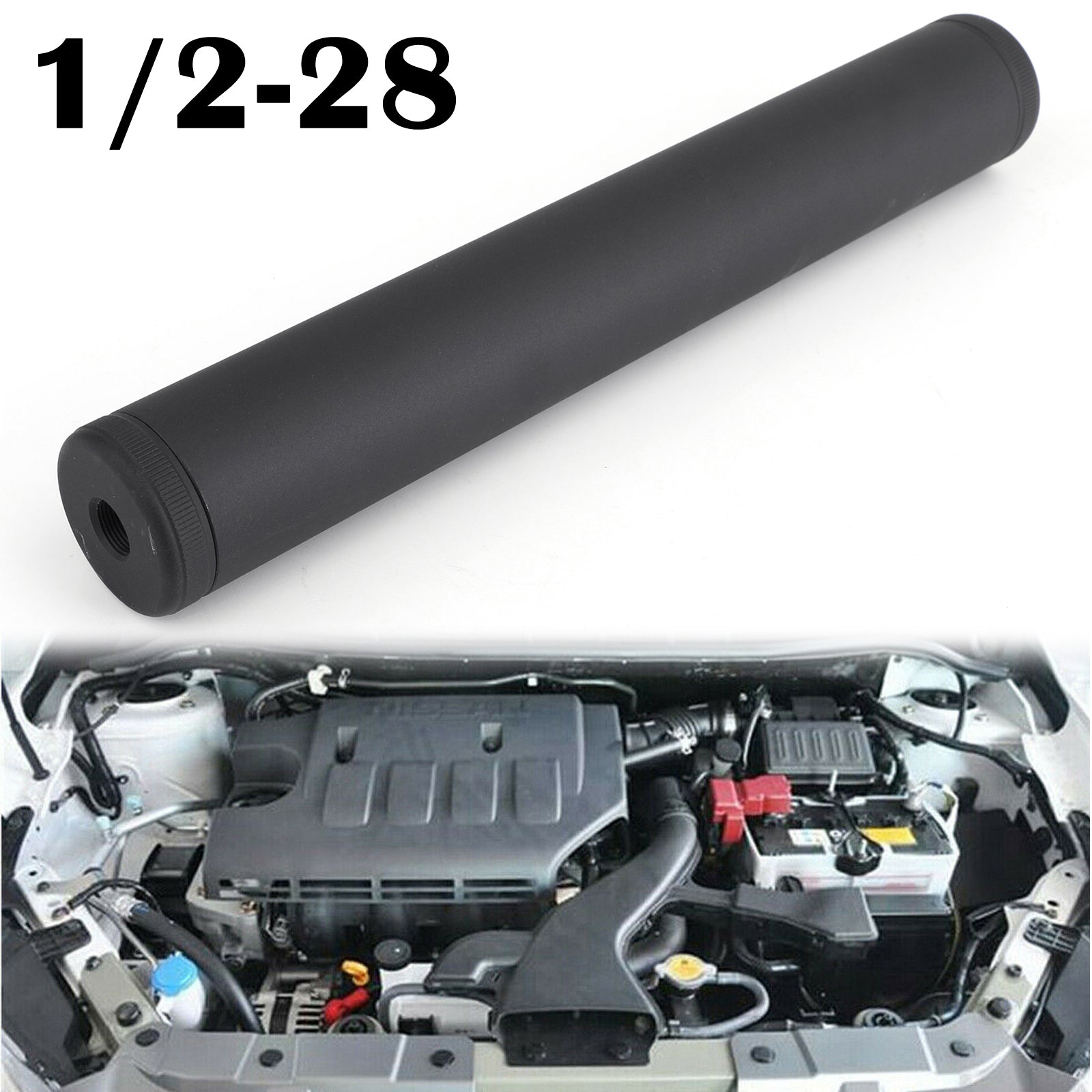 Matte Black Aluminum Car Fuel Filter 1/2-28 for NAPA 4003 WIX 24003 L