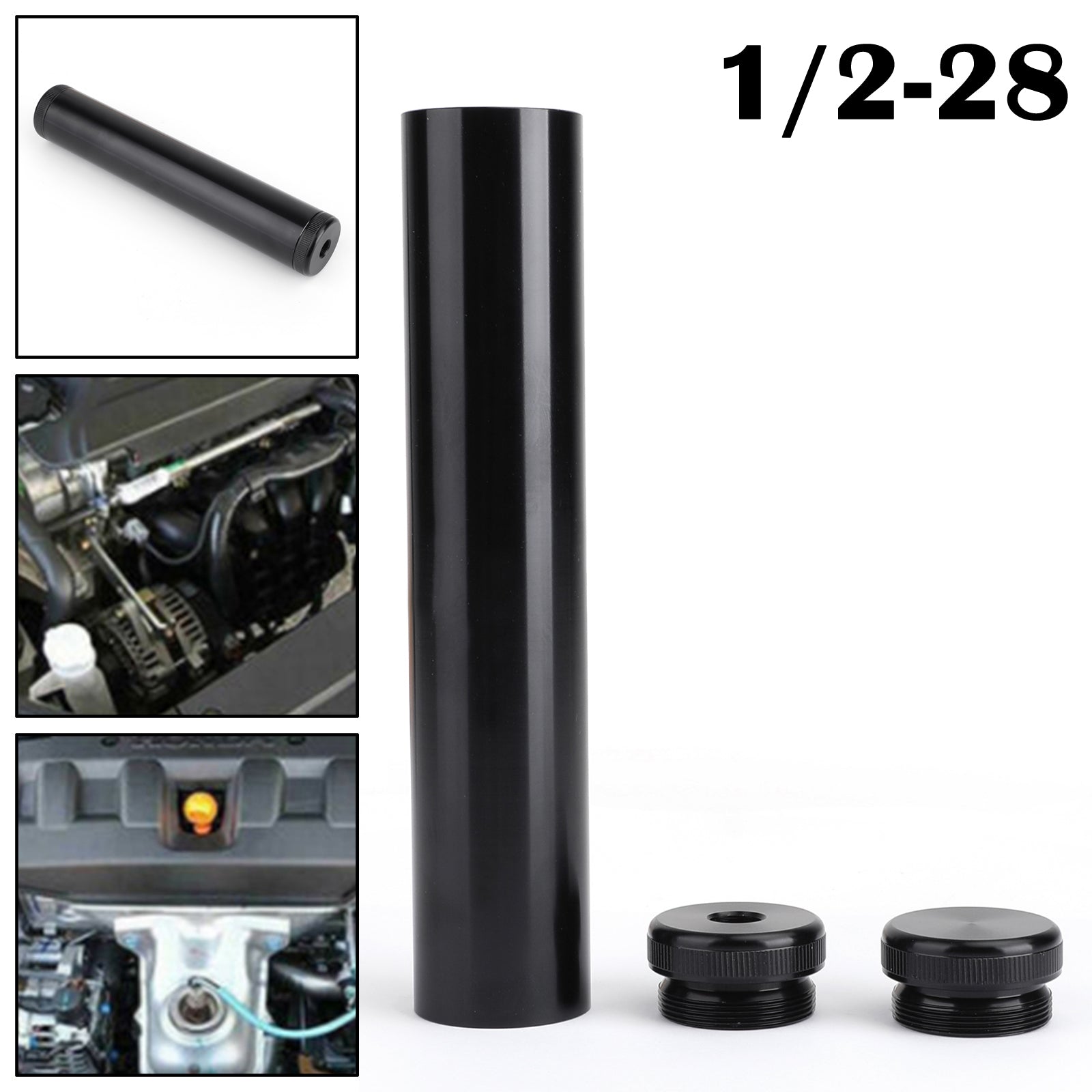 Glossy Black Aluminum Car Fuel Filter 1/2-28 for NAPA 4003 WIX 24003 L