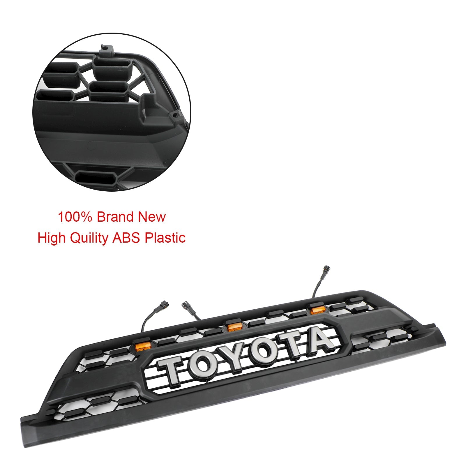 02-05 Toyota 4Runner TRD PRO Style Front Bumper Grille Grill With Ambe