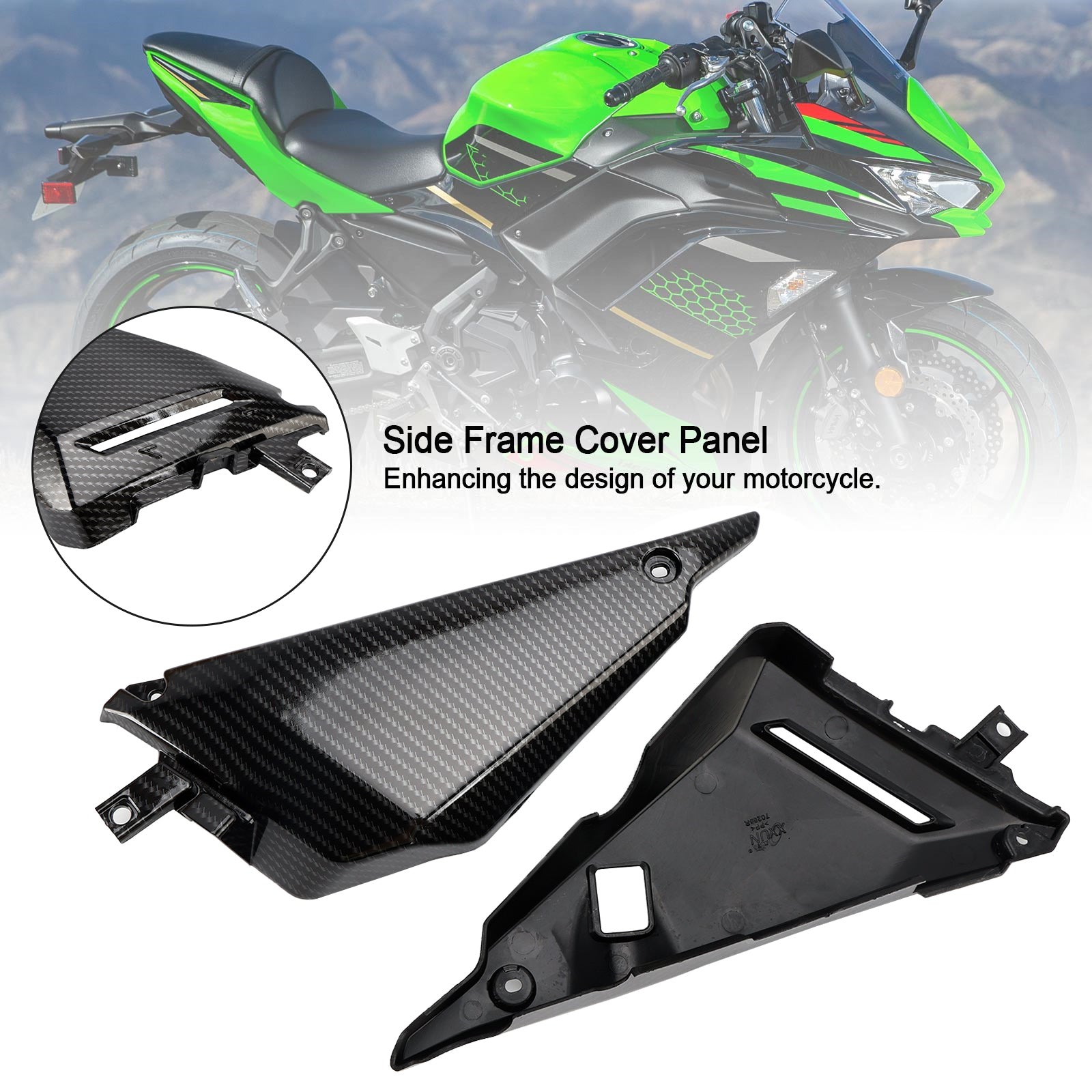 2017-2020 Kawasaki Z650 Ninja 650 Carbon Side Frame Cover Panel Fairin