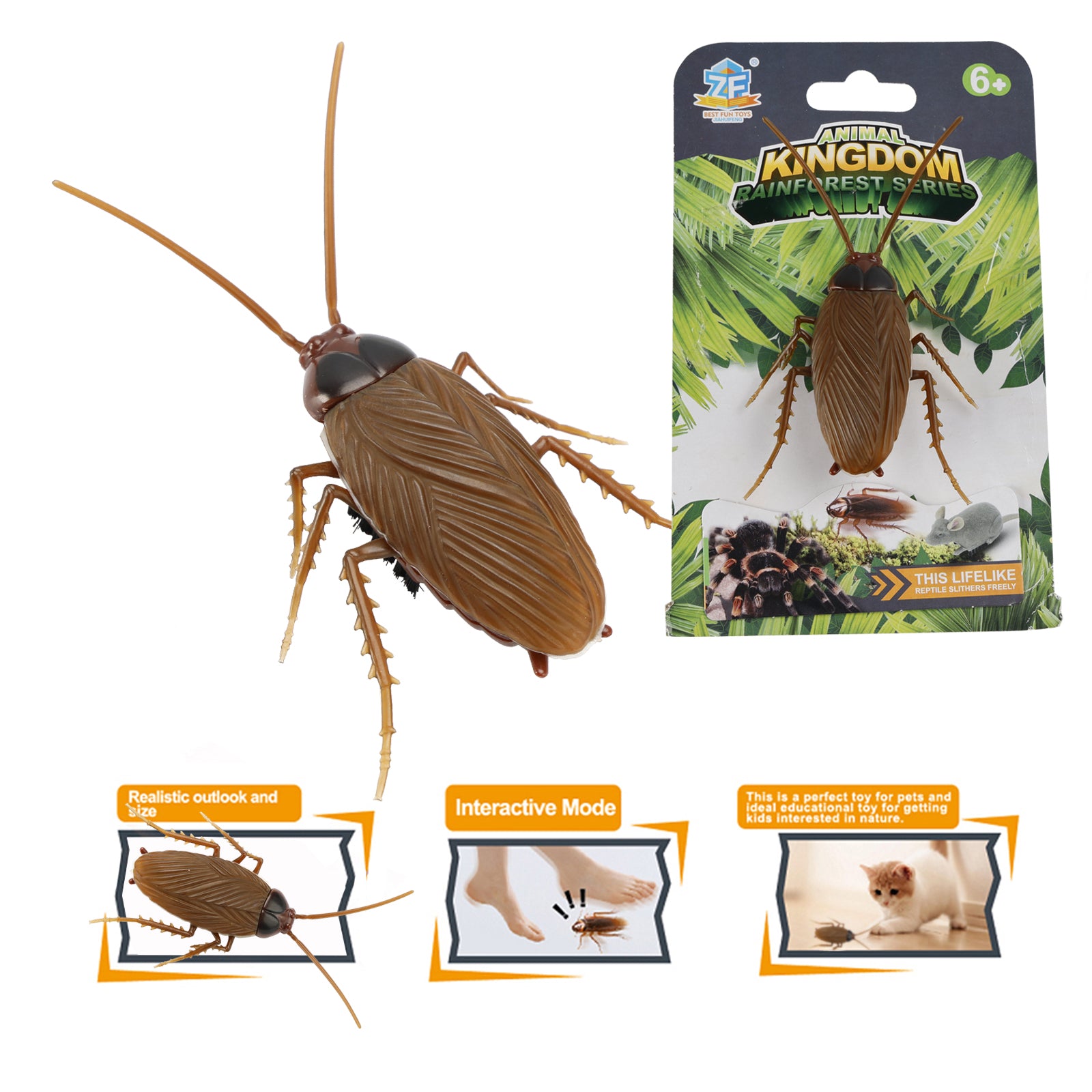 Remote Control Realistic Fake Cockroach Rc Toy Prank Insects Roach Gif