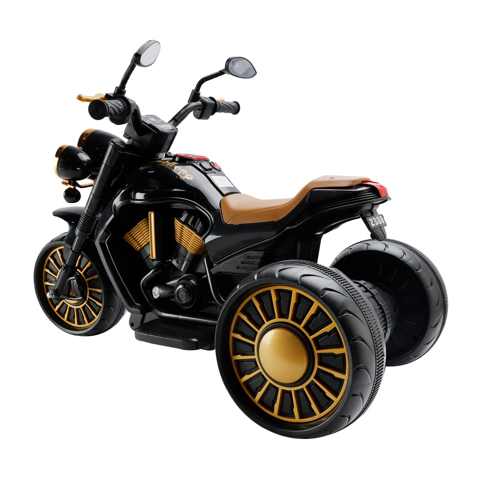 3 Wheel Kids Ride On Motorcycle Electric Dual Drive Toy Car With LED L