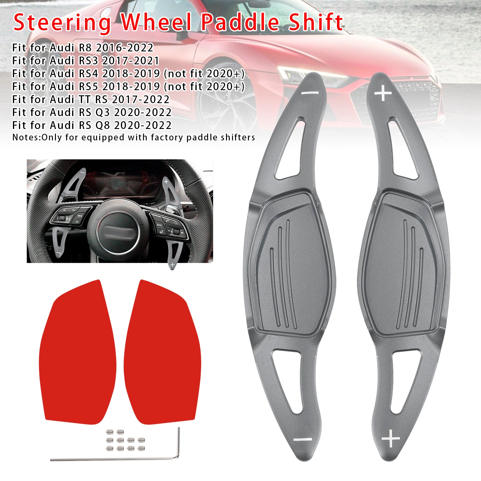 Steering Wheel Paddle Shifter Extension For Audi RS5 RS3 TT RS Alumini