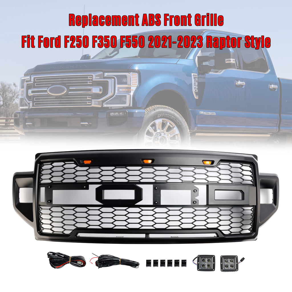 Raptor Style Front Bumper Grille Fit Ford F250 F350 F550 2021-2023 Sup