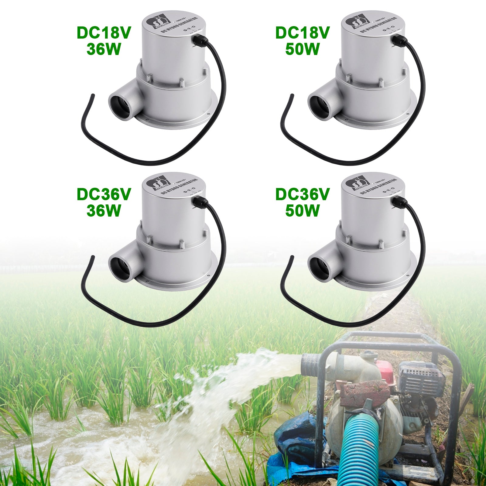 Small Hydroelectric Generator DC18V/36V 36W/50W High Efficiency Brushl