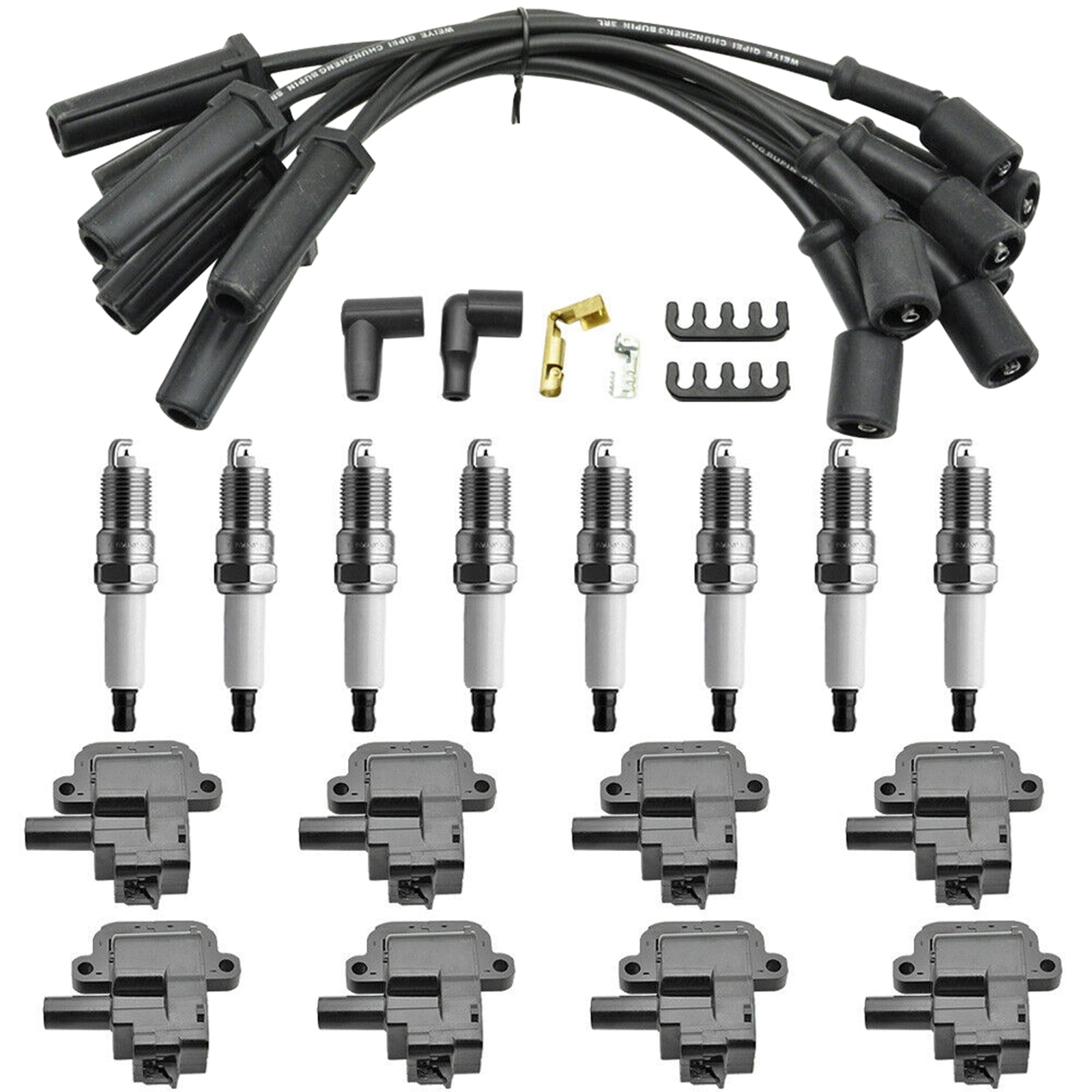 2001-2003 Workhorse P32 W20 W22 8.1L V8 8X lgnition Coil +Spark Plug