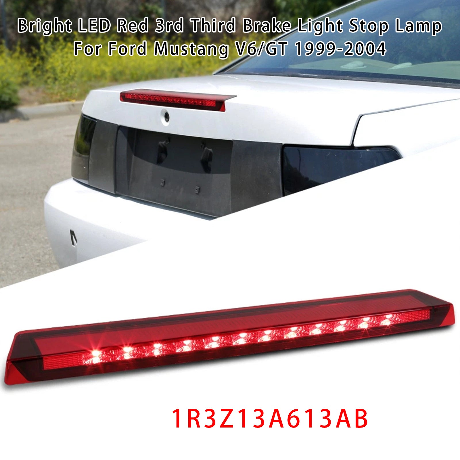 Bright LED Red 3rd Third Brake Light Stop Lamp For Ford Mustang V6/GT