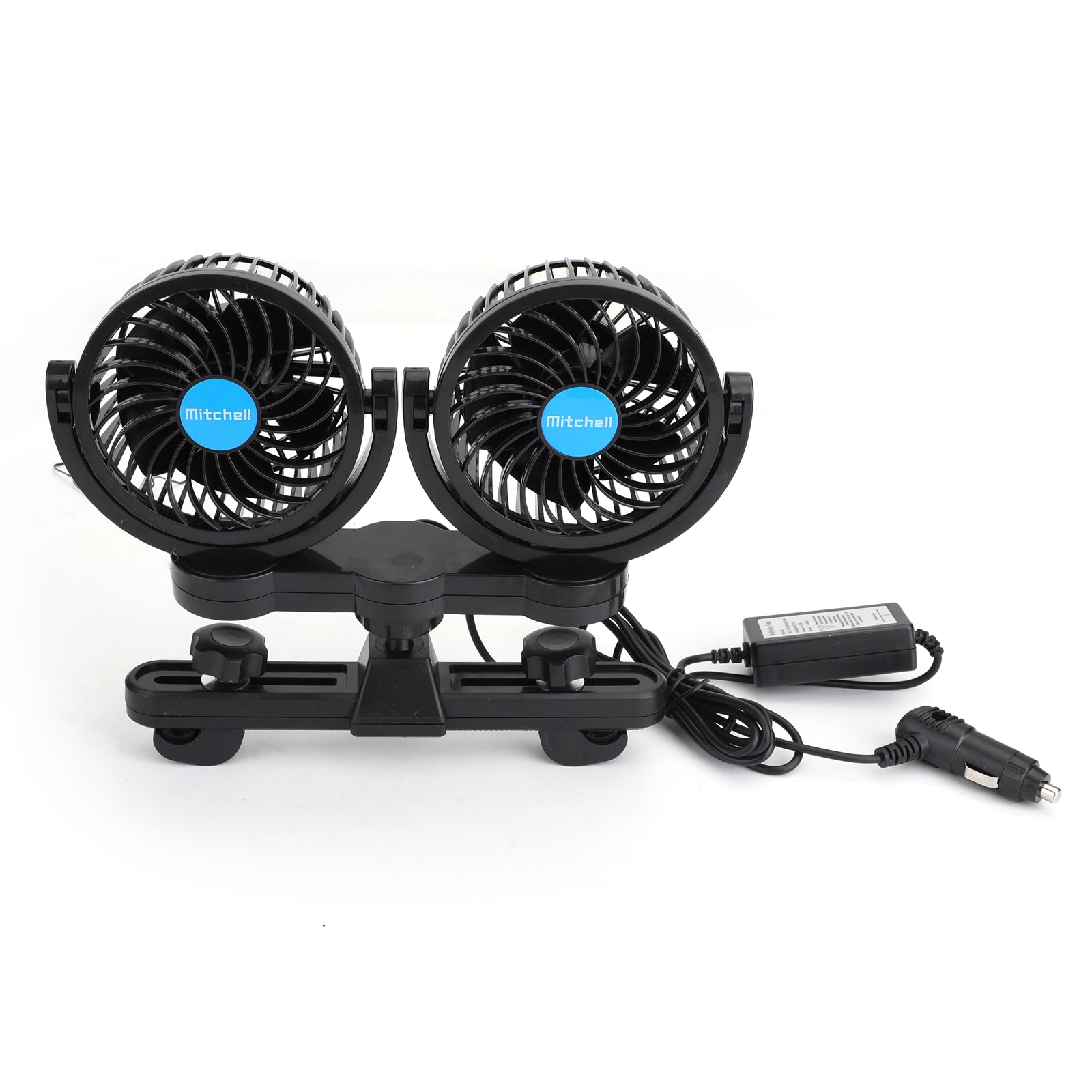12V Electric Auto Cooling Fan Dual Head Stepless Speed Rear Seat Air ...