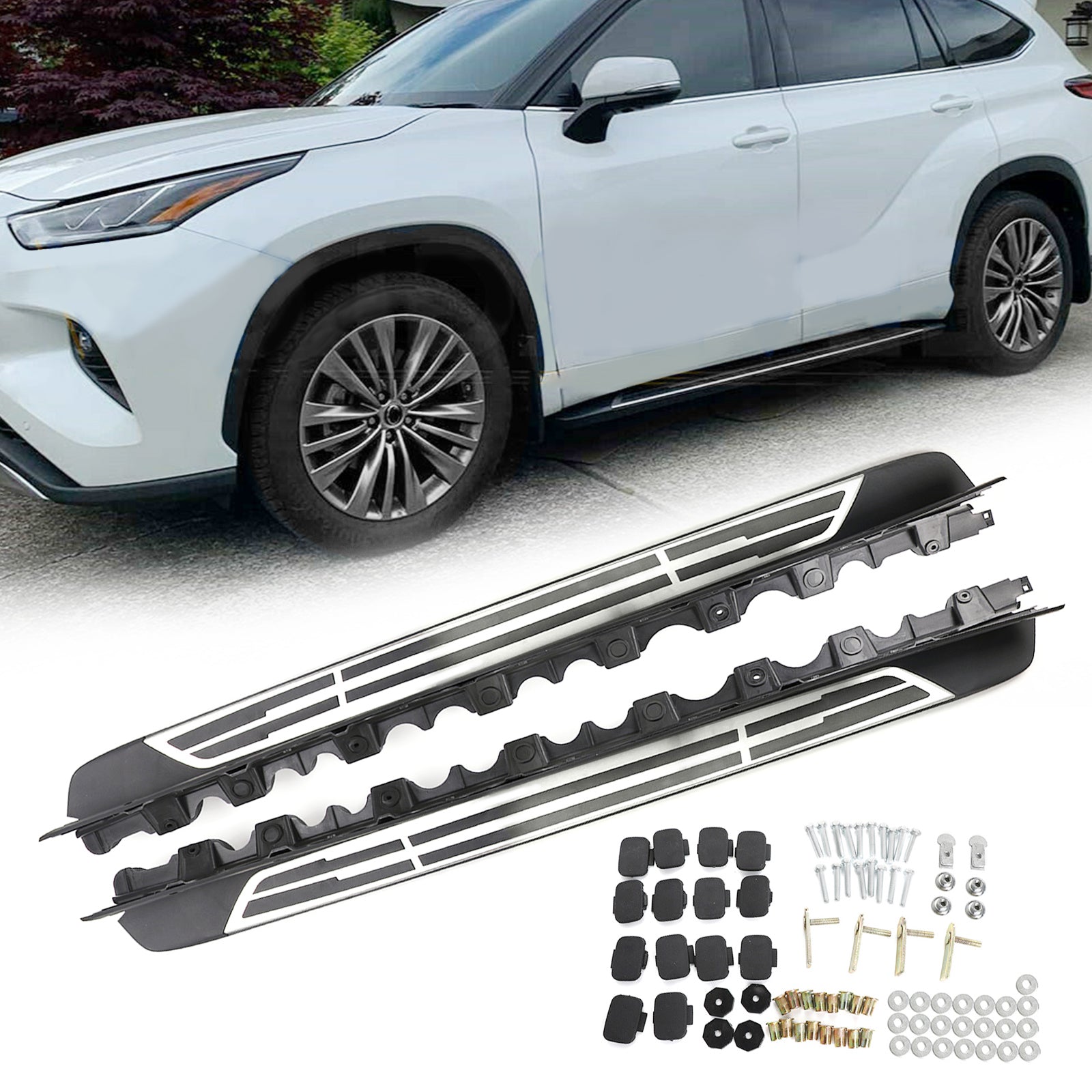 Side Steps Fit for 2020 Toyota Highlander Running Boards Nerf bar Pedal ...