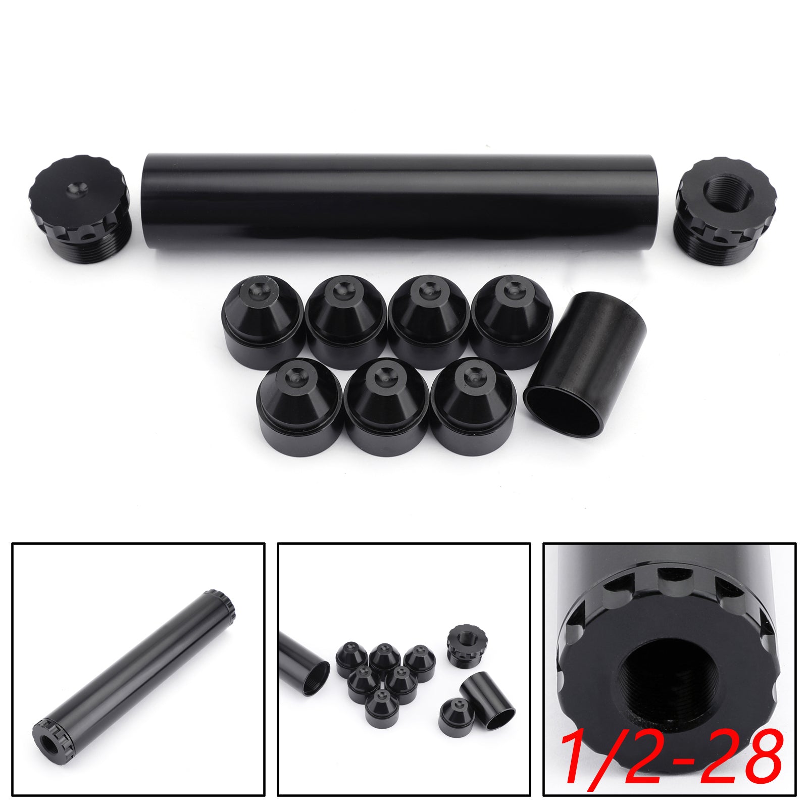 Napa 4003 Wix 24003 fuel filter 1/2-28 1x6 Aluminum Black