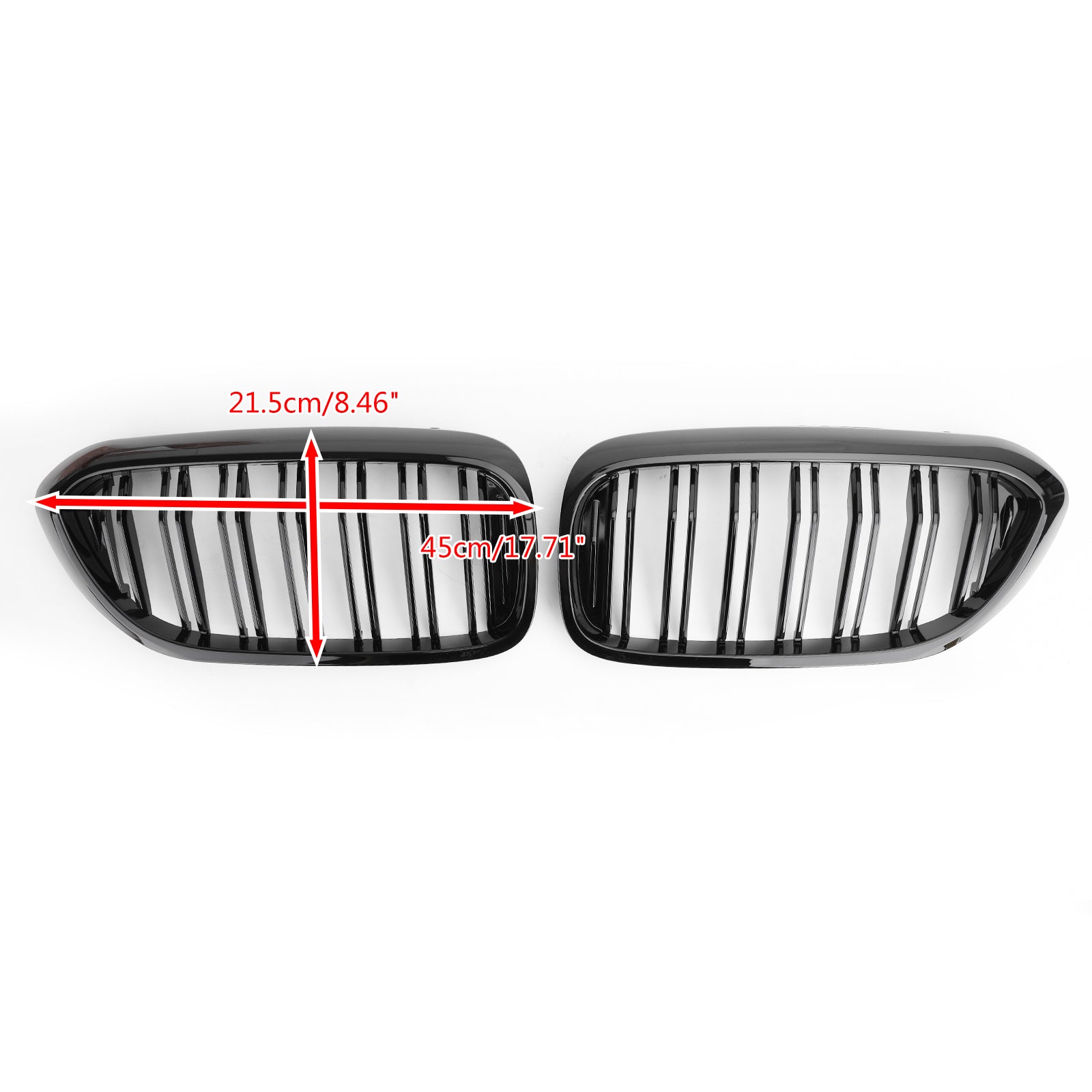 Front Kidney Grille Glossy Black Double Slat For BMW 5Series G30 G31 ...