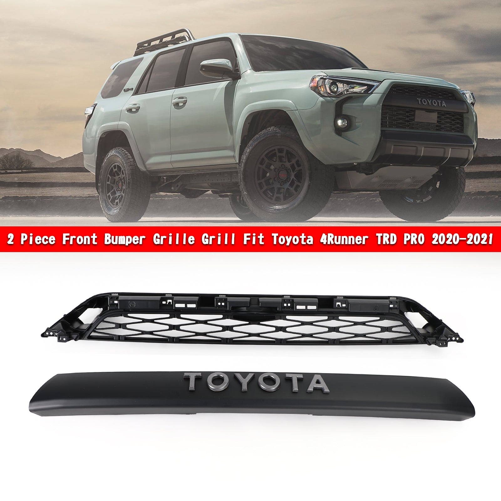 Toyota 4Runner | TRD PRO Grille | Front Bumper Grille| 2020-2024 | 2 P