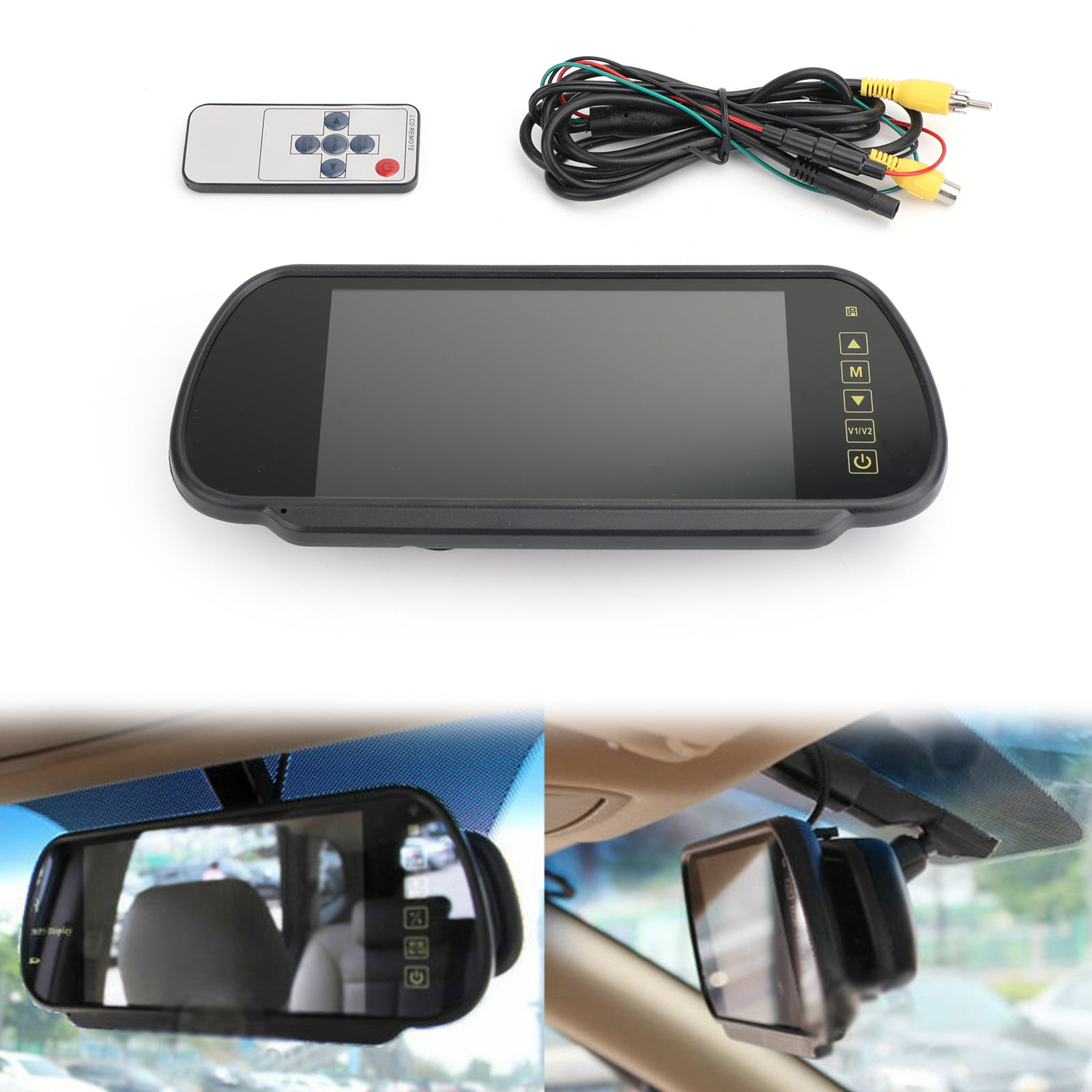 7" LCD Car Rear View Monitor Screen Sensors Lens for Bus Car Reversing